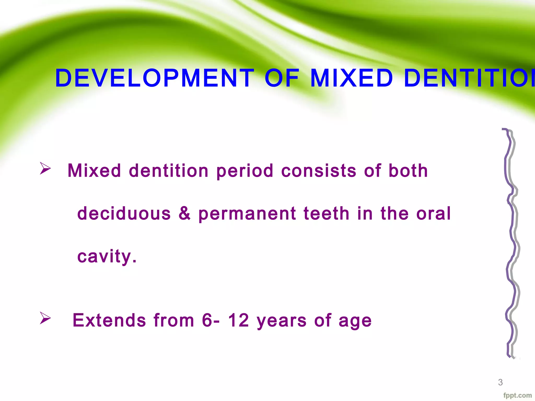 clinical features of mixed dentition period | PPT