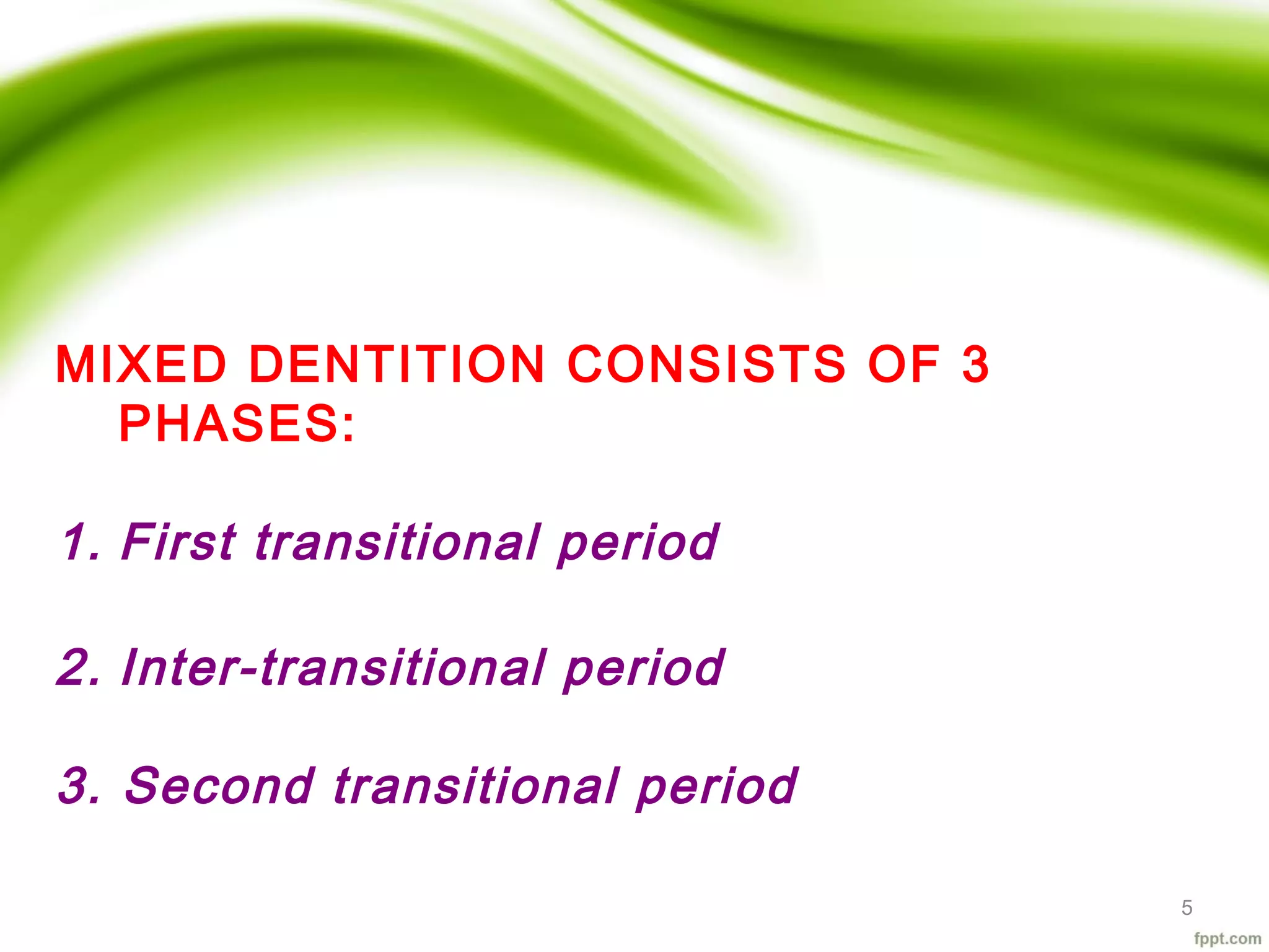 clinical features of mixed dentition period | PPT