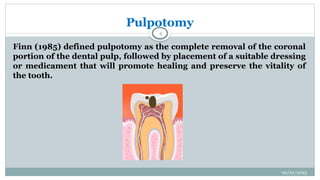 Comparison of Pulpotomy with Formocresol and Mineral Trioxide Aggregate ...