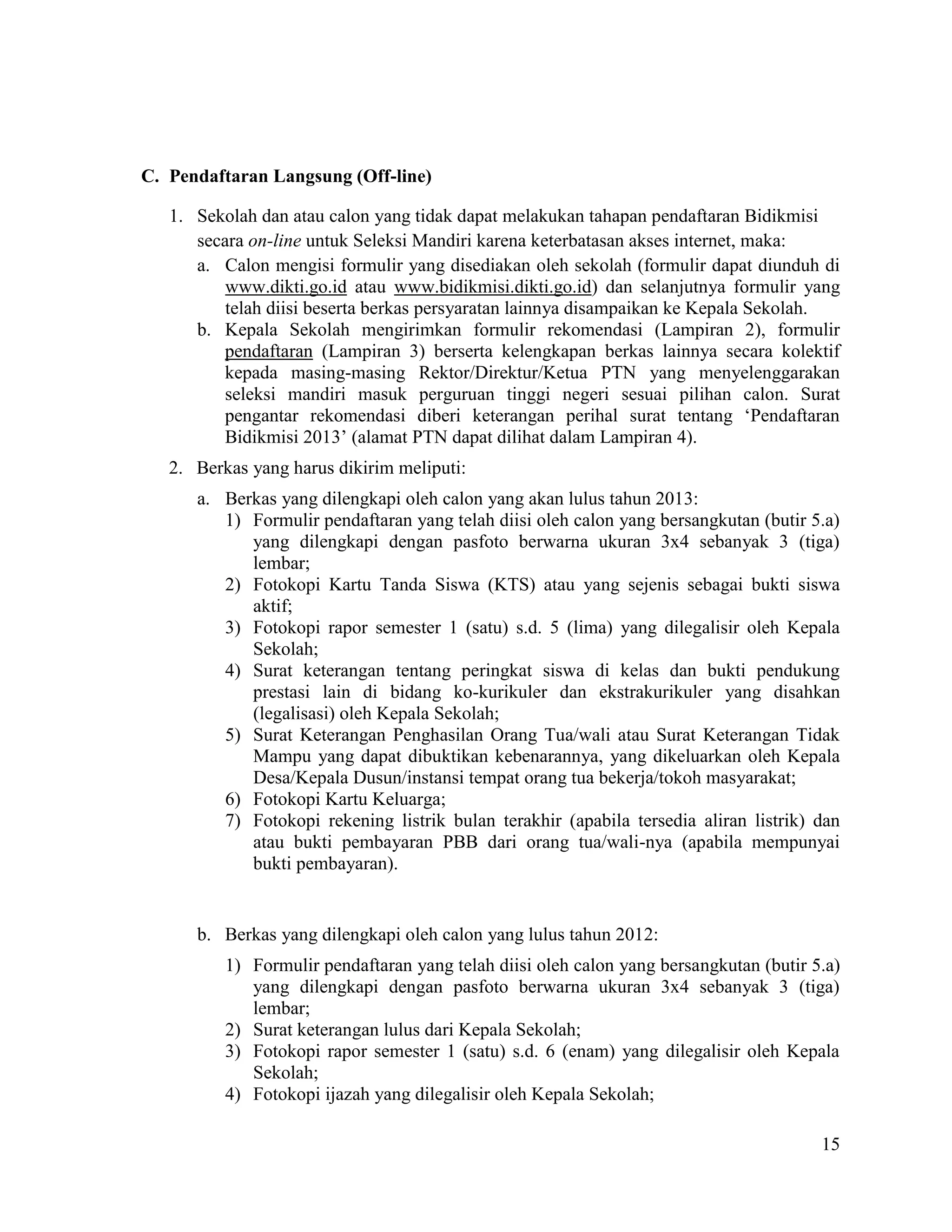 Pedoman bidikmisi-2013 | PDF