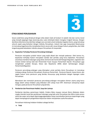 Pedoman etika dan perilaku terkait code of conduct | PDF