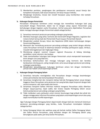 Pedoman etika dan perilaku terkait code of conduct | PDF