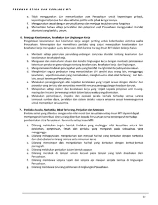 Pedoman etika dan perilaku terkait code of conduct | PDF