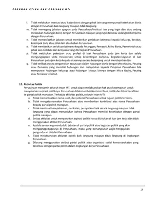 Pedoman etika dan perilaku terkait code of conduct | PDF