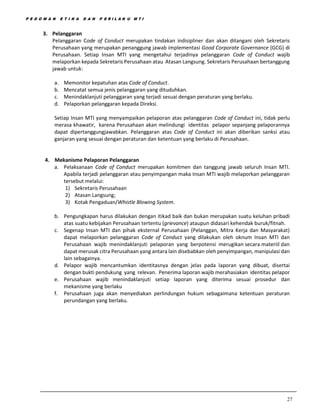 Pedoman etika dan perilaku terkait code of conduct | PDF