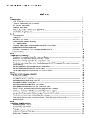 Pedoman etika dan perilaku terkait code of conduct | PDF
