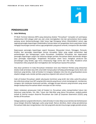 Pedoman etika dan perilaku terkait code of conduct | PDF