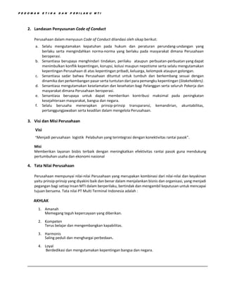 Pedoman etika dan perilaku terkait code of conduct | PDF
