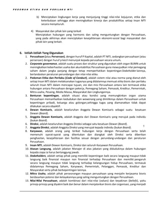 Pedoman etika dan perilaku terkait code of conduct | PDF