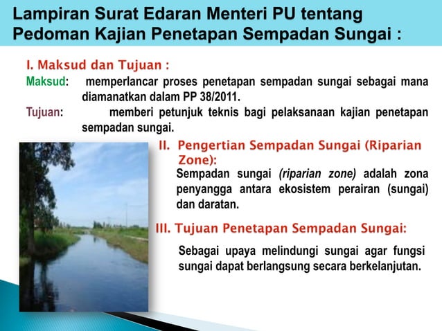 Pedoman kajian-penetapan-sempadan-sungai-dan-perijinan-pemanfaatan-sungai | PDF