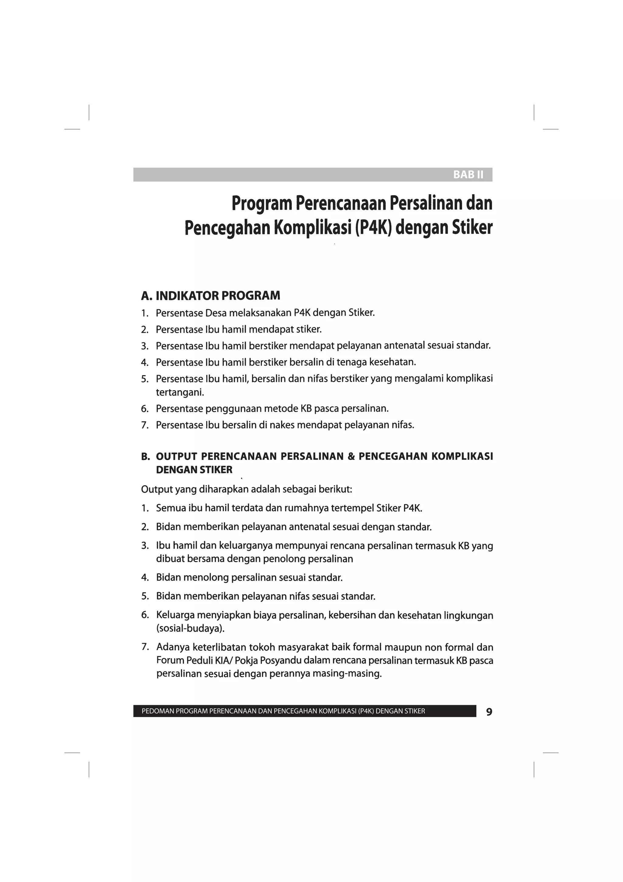 Buku Pedoman P4K (Perencanaan Persalinan dan Pencegahan Komplikasi ...