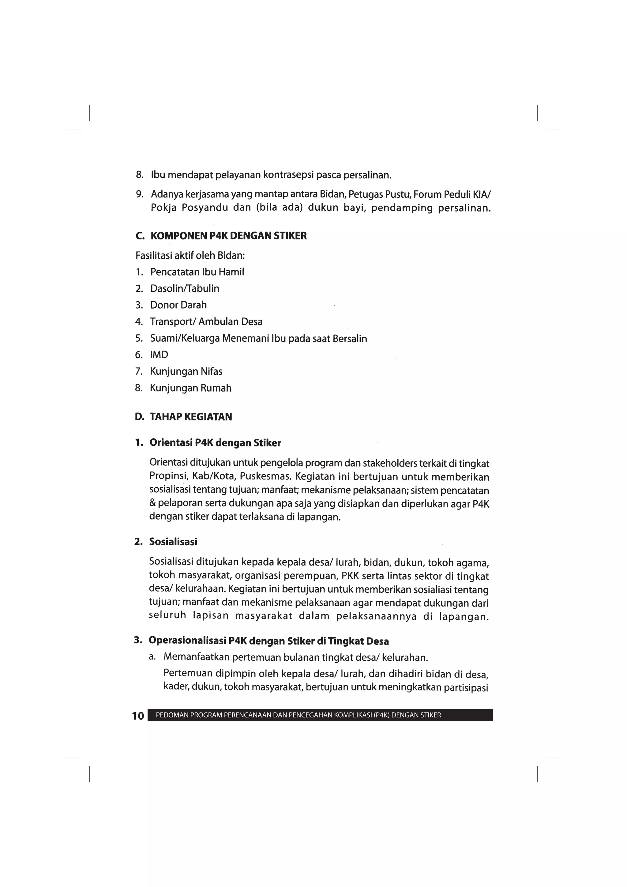 Buku Pedoman P4K (Perencanaan Persalinan dan Pencegahan Komplikasi ...