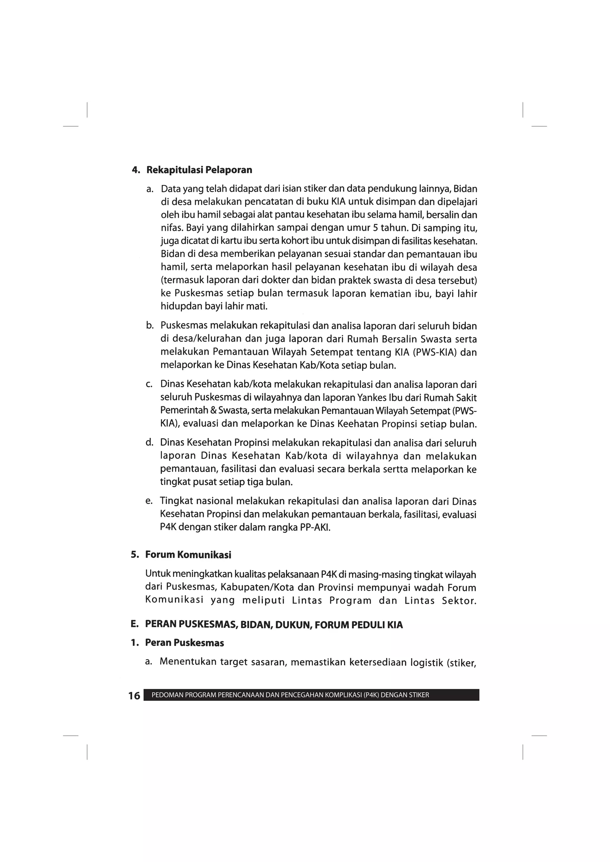 Buku Pedoman P4K (Perencanaan Persalinan dan Pencegahan Komplikasi ...