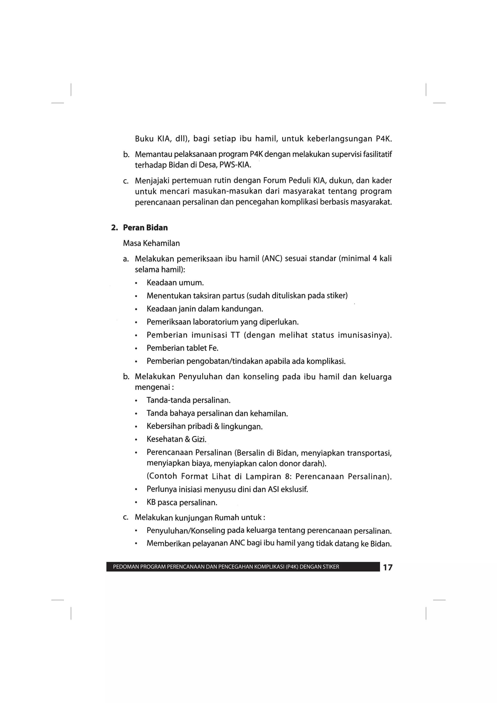 Buku Pedoman P4K (Perencanaan Persalinan dan Pencegahan Komplikasi ...