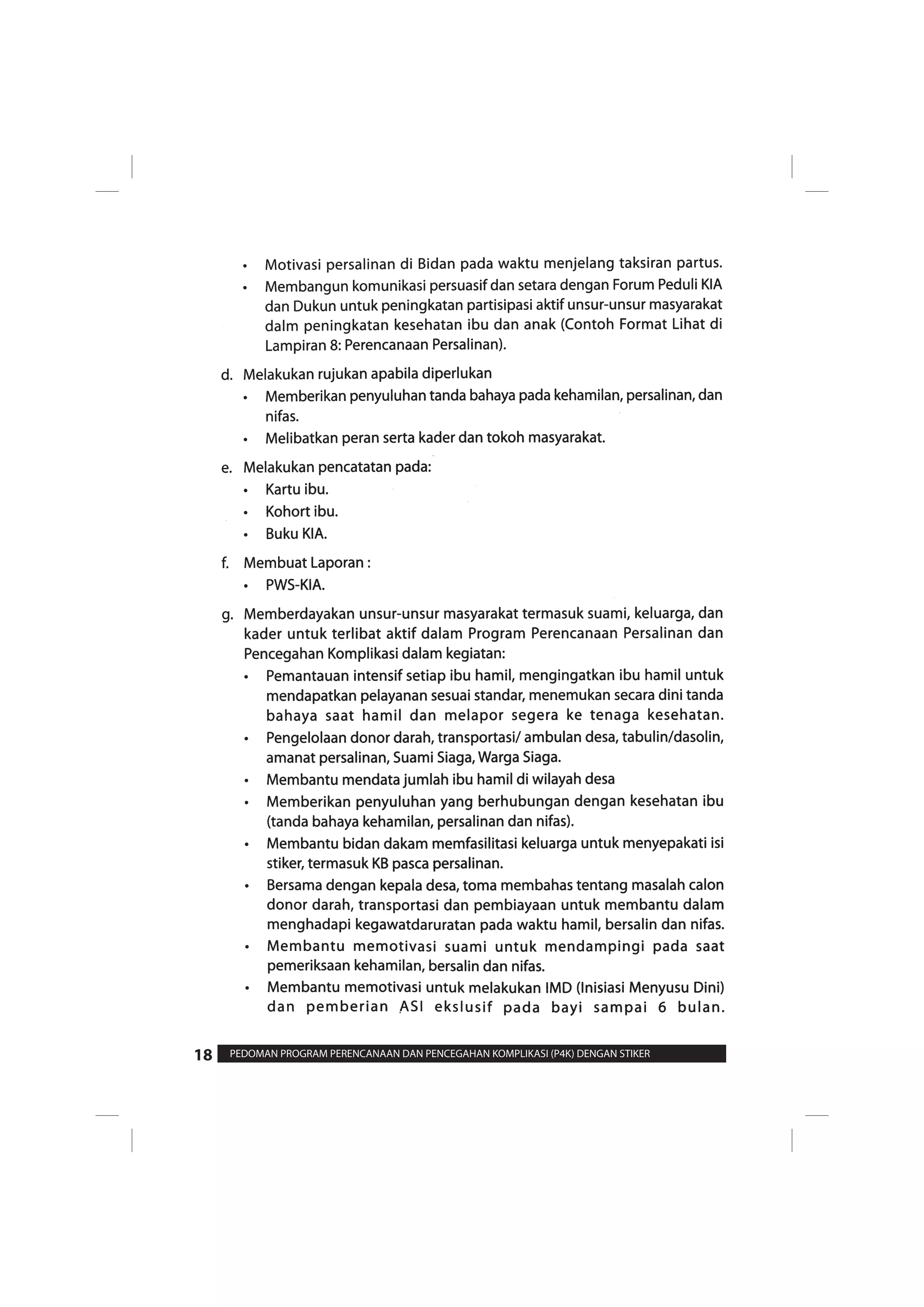 Buku Pedoman P4K (Perencanaan Persalinan dan Pencegahan Komplikasi ...