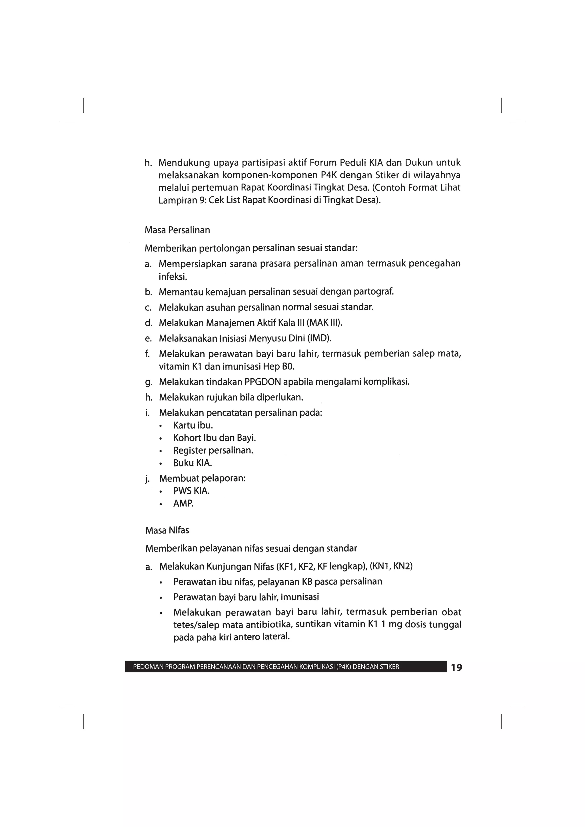 Buku Pedoman P4K (Perencanaan Persalinan dan Pencegahan Komplikasi) 2008 | PDF