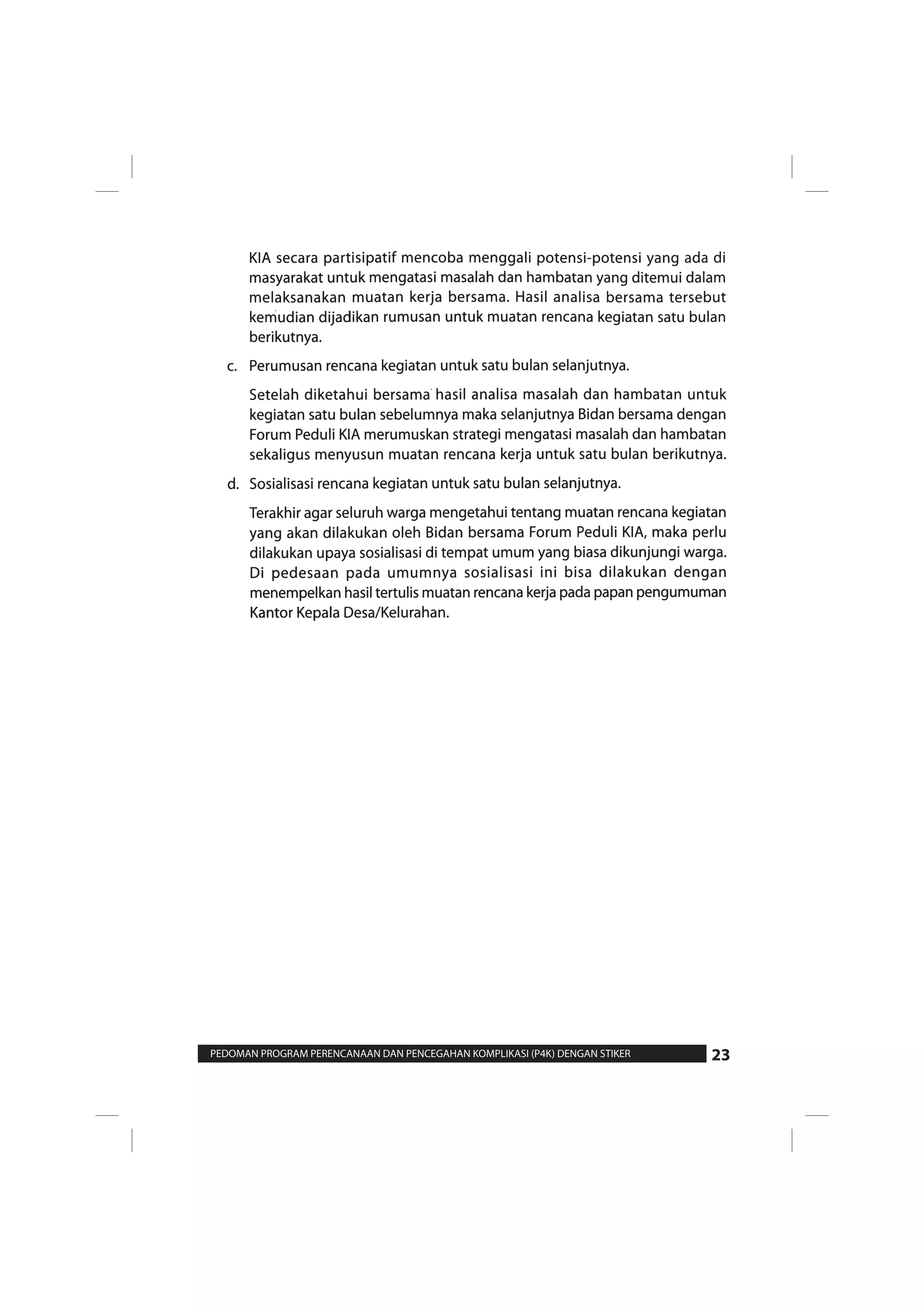 Buku Pedoman P4K (Perencanaan Persalinan dan Pencegahan Komplikasi ...