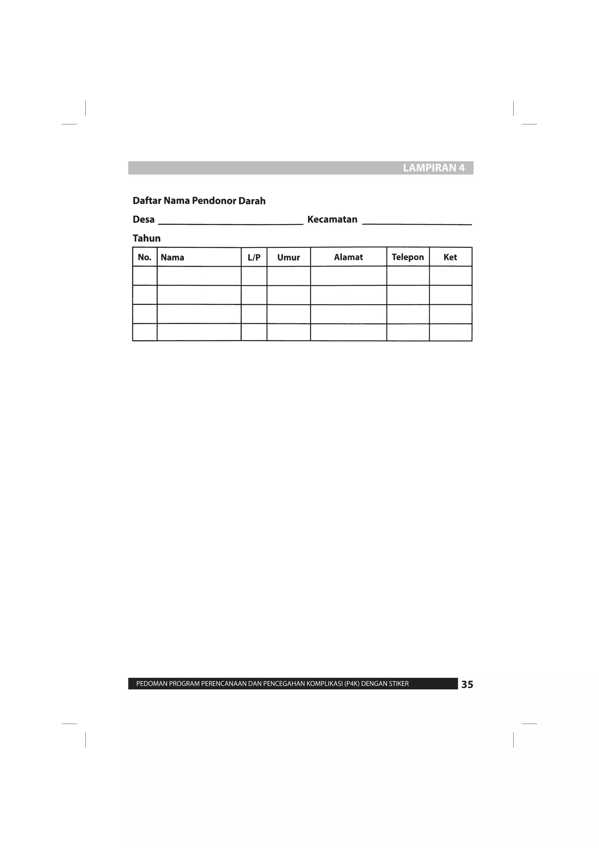 Buku Pedoman P4K (Perencanaan Persalinan dan Pencegahan Komplikasi ...
