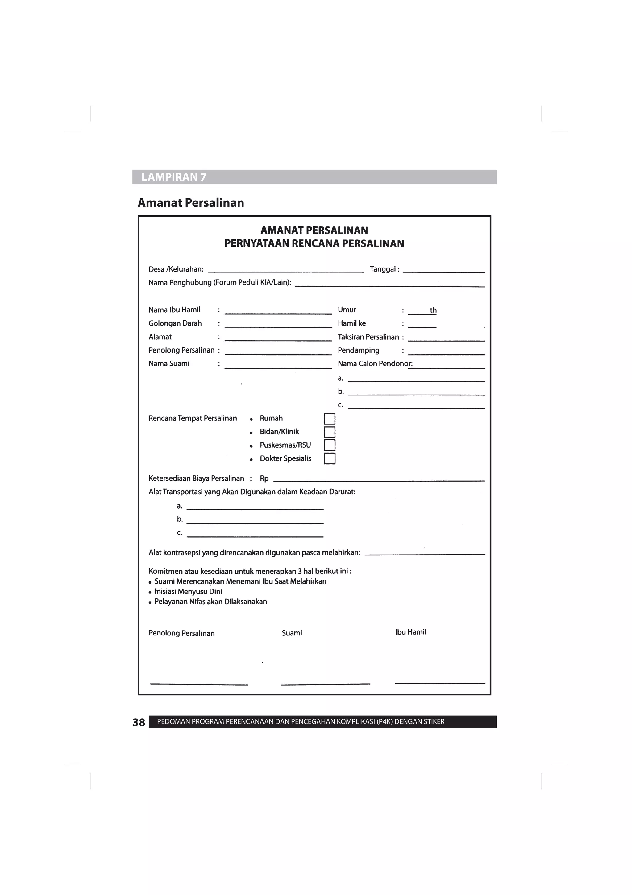 Buku Pedoman P4K (Perencanaan Persalinan dan Pencegahan Komplikasi ...