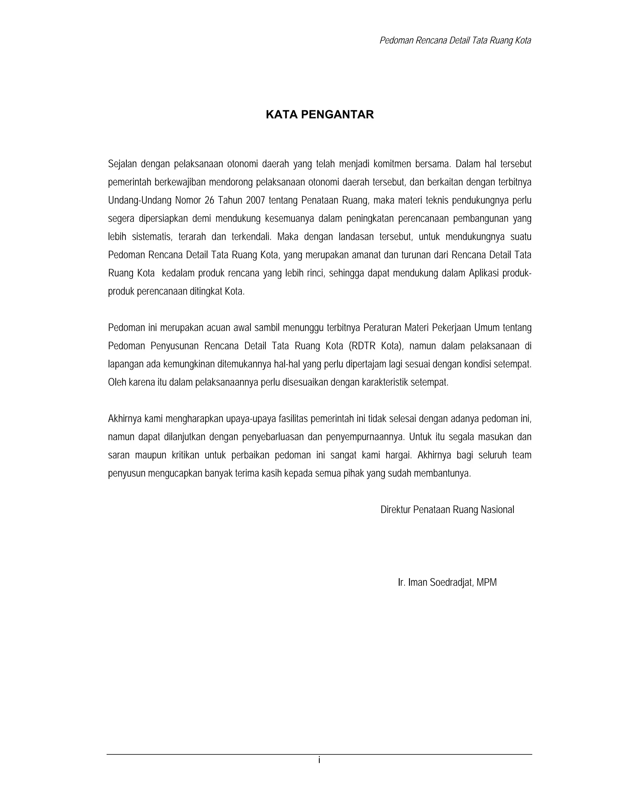 Pedoman penyusunan RDTR Kota | PDF