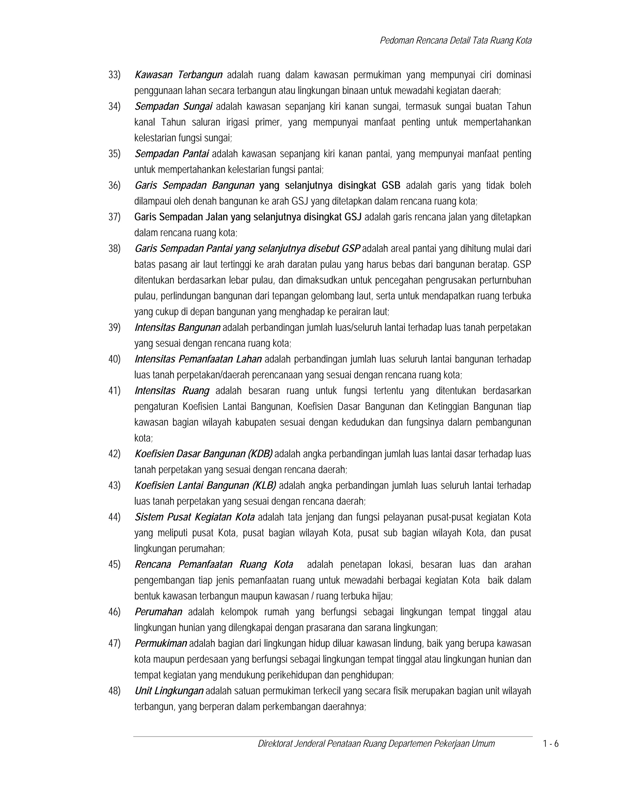 Pedoman penyusunan RDTR Kota | PDF