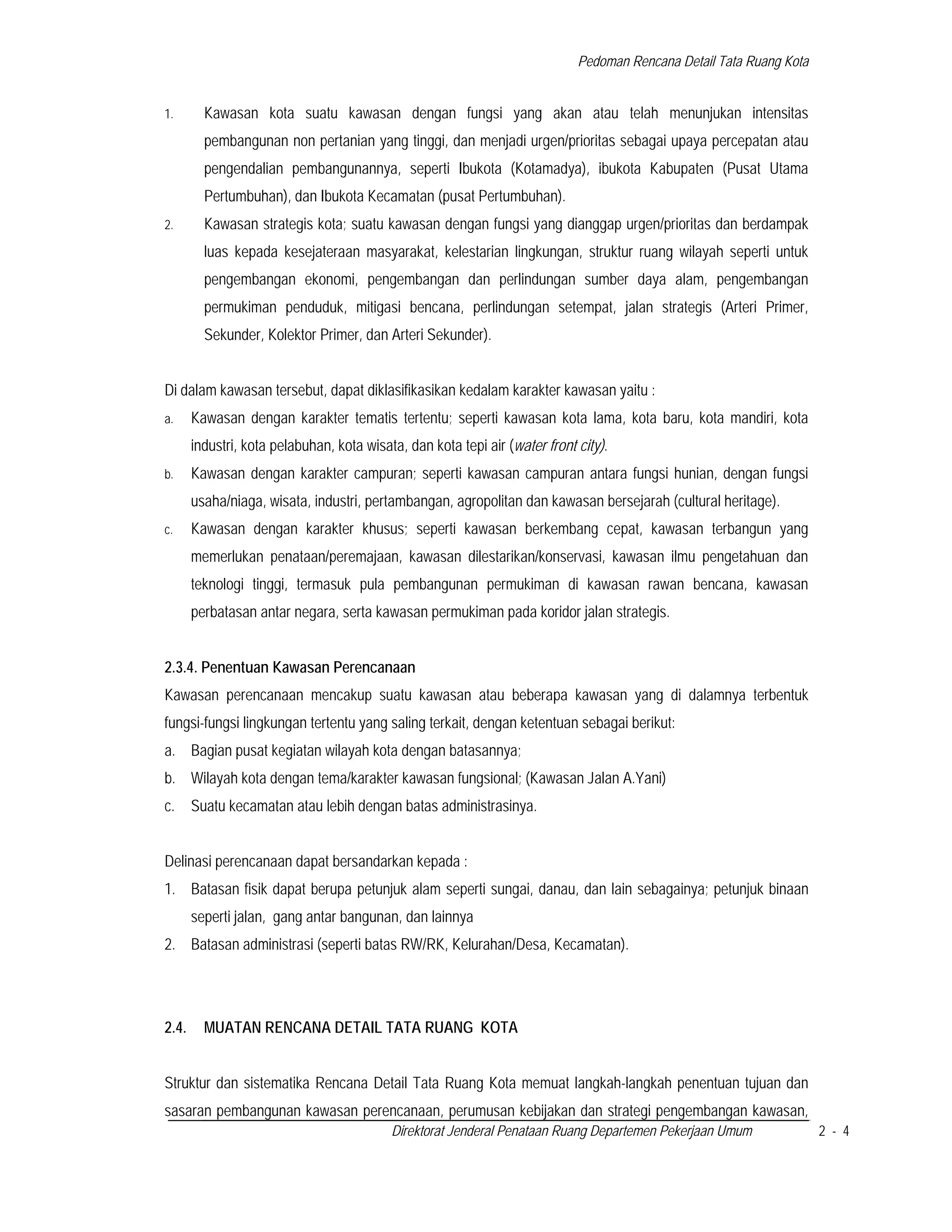 Pedoman penyusunan RDTR Kota | PDF