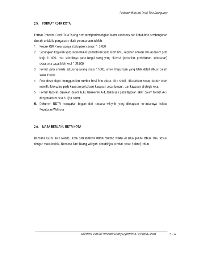 Pedoman penyusunan RDTR Kota | PDF
