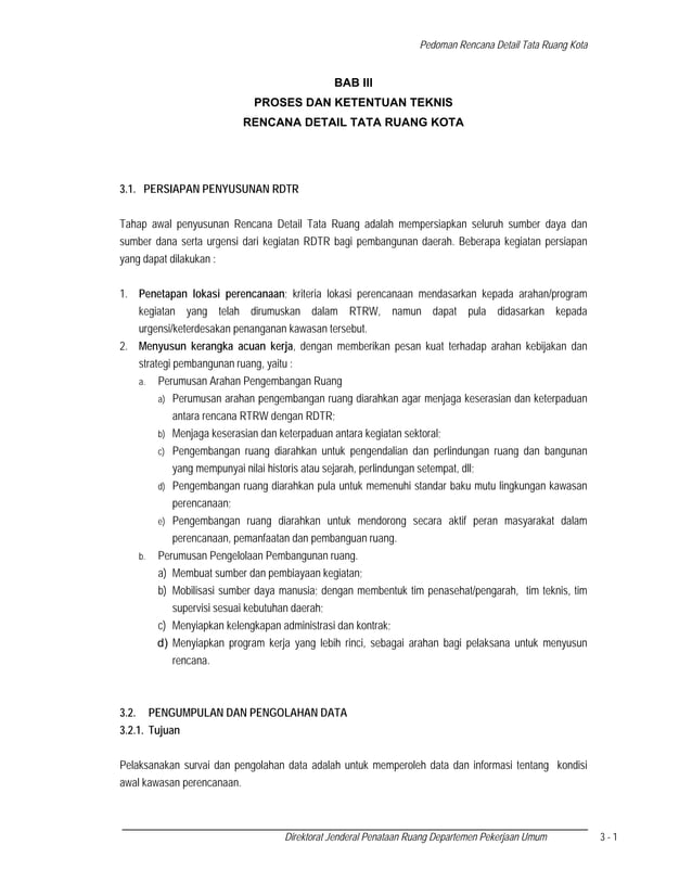 Pedoman penyusunan RDTR Kota | PDF