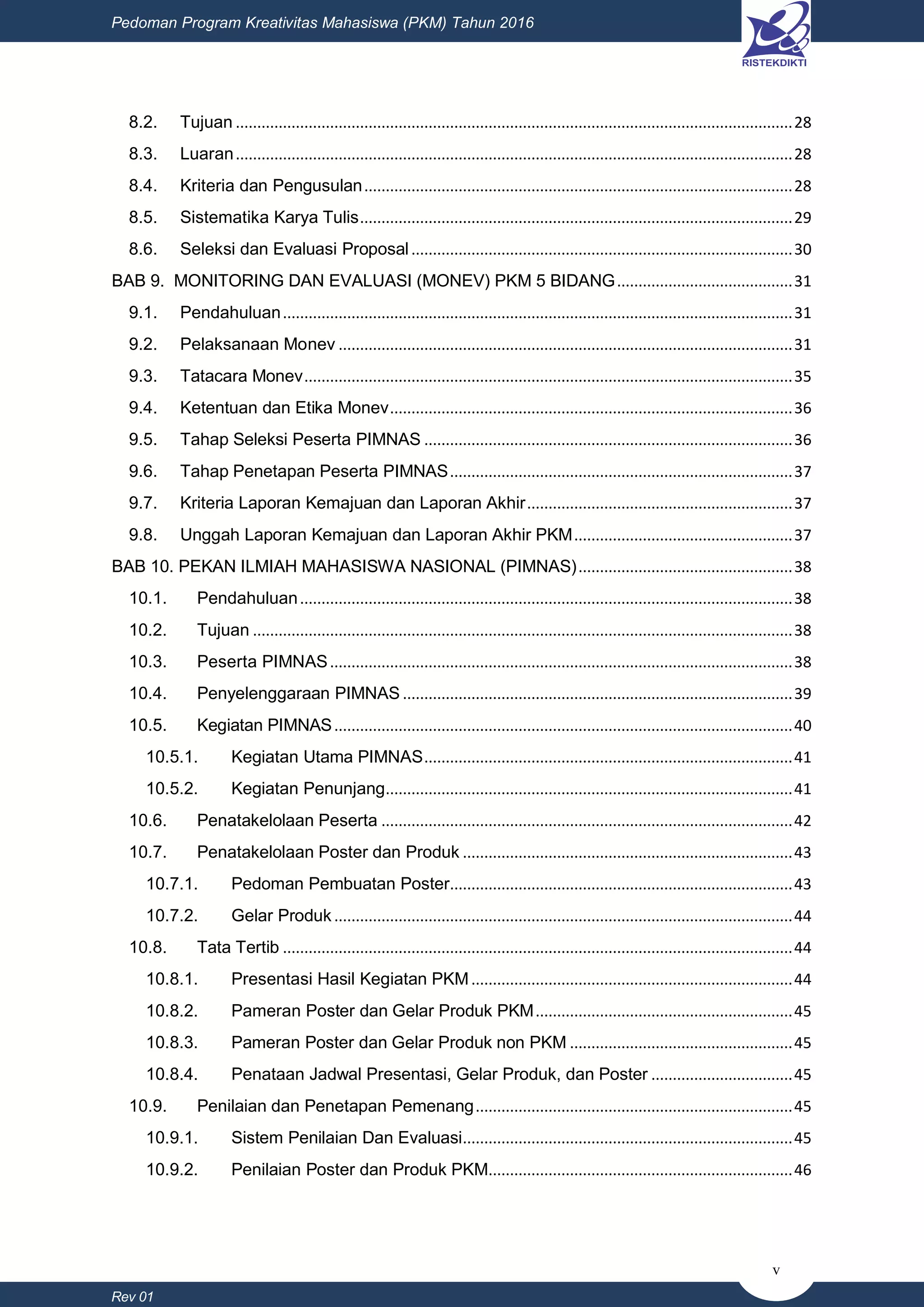 BUKU PANDUAN PKM 2016 OLEH RISTEKDIKTI | PDF