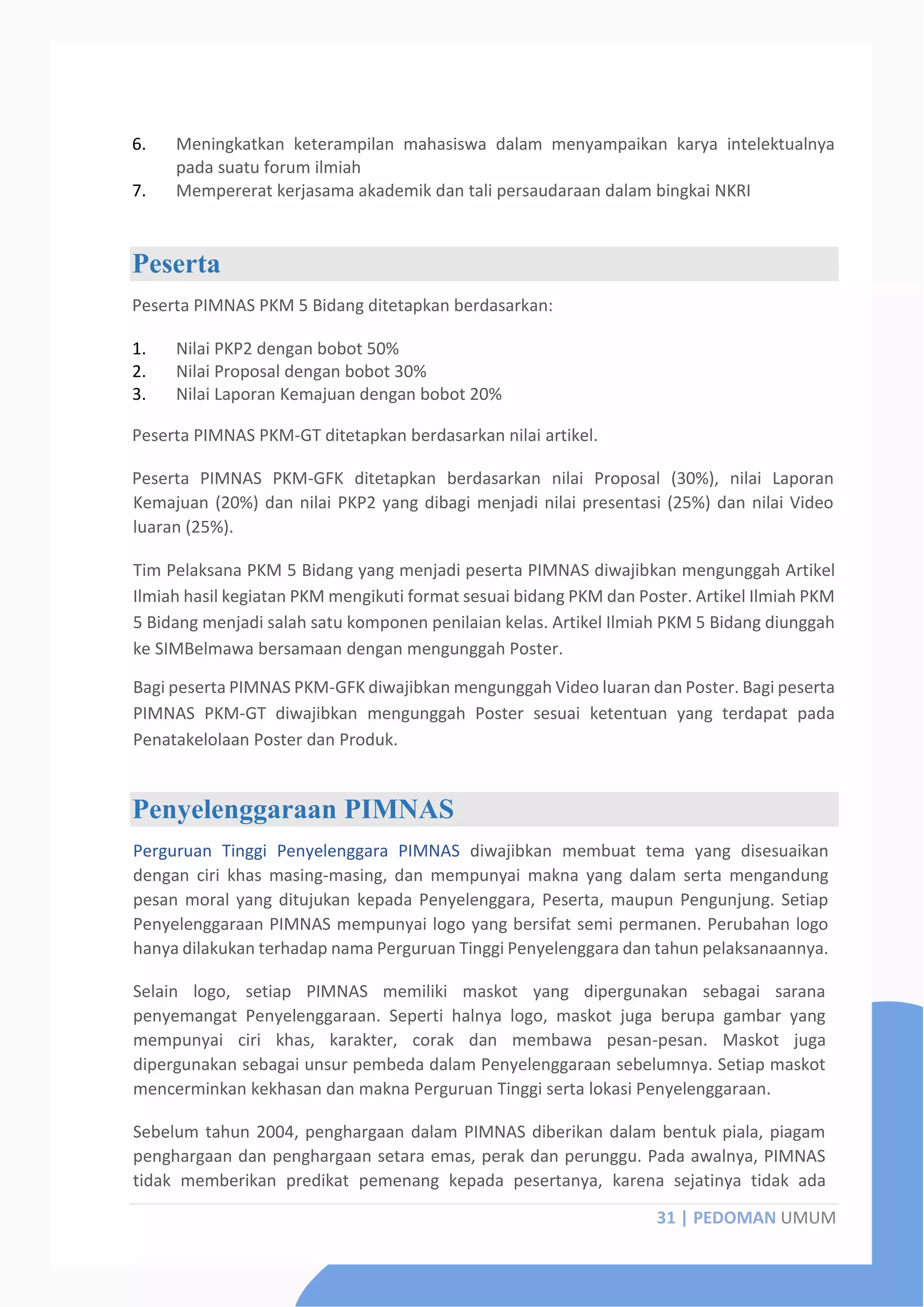 Pedoman Program Kreativitas Mahasiswa (PKM) - 2021 | PDF