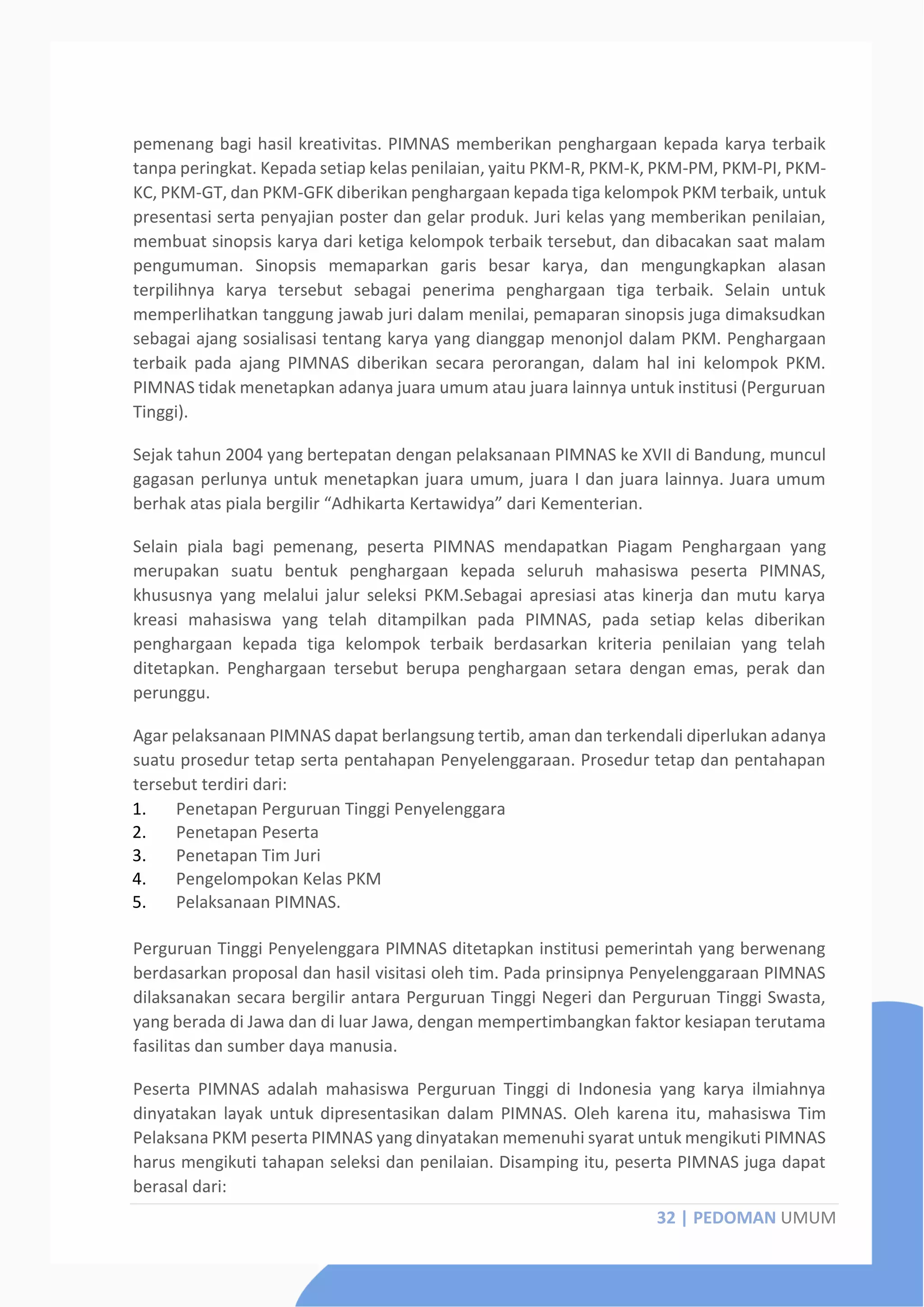 Pedoman Program Kreativitas Mahasiswa (PKM) - 2021 | PDF