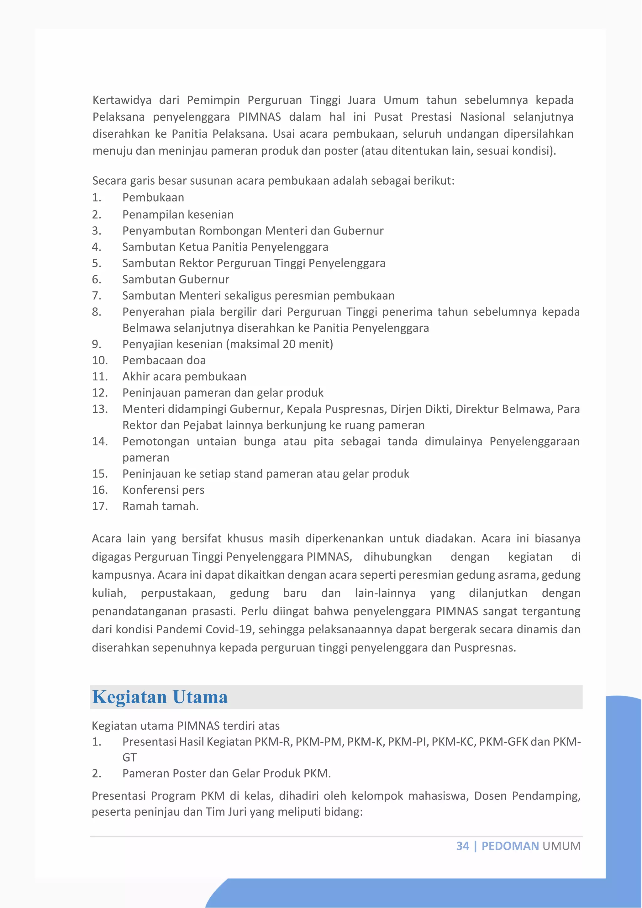 Pedoman Program Kreativitas Mahasiswa (PKM) - 2021 | PDF
