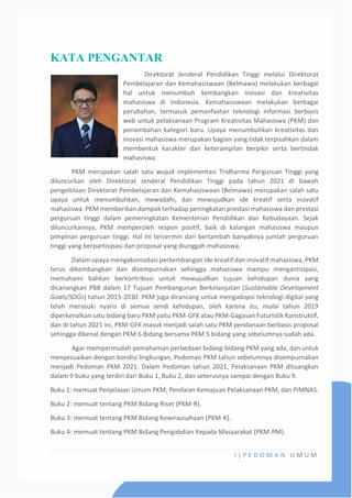 Pedoman Program Kreativitas Mahasiswa (PKM) - 2021 | PDF
