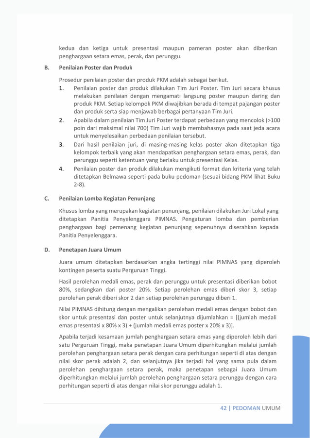 Pedoman Program Kreativitas Mahasiswa (PKM) - 2021 | PDF