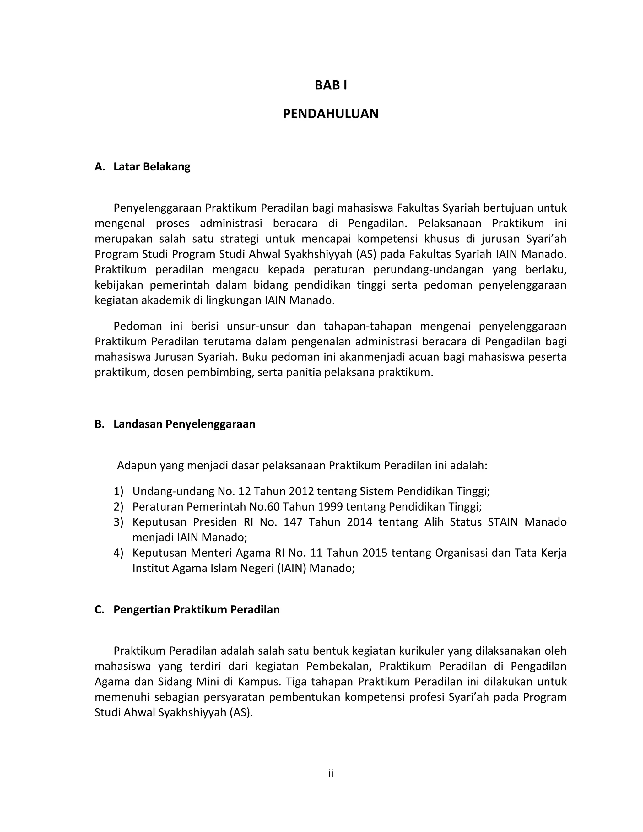 BUKU PANDUAN: Pedoman Praktikum Peradilan | PDF