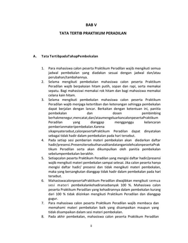 BUKU PANDUAN: Pedoman Praktikum Peradilan | PDF