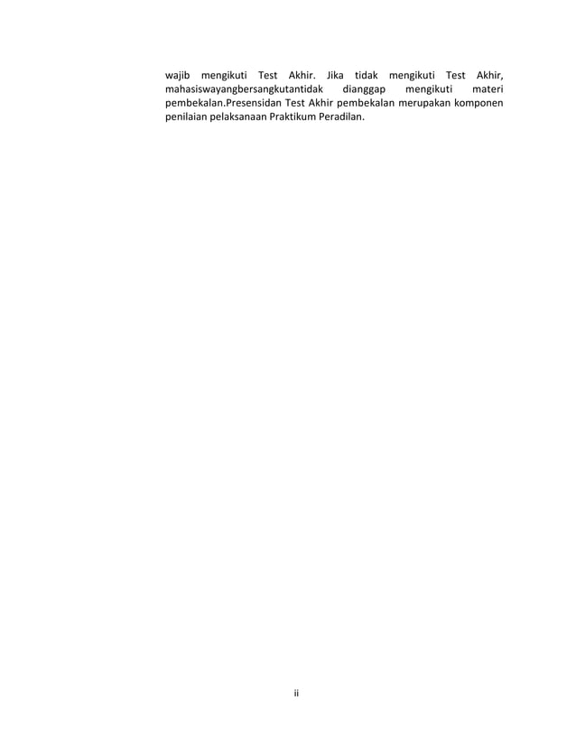 BUKU PANDUAN: Pedoman Praktikum Peradilan | PDF