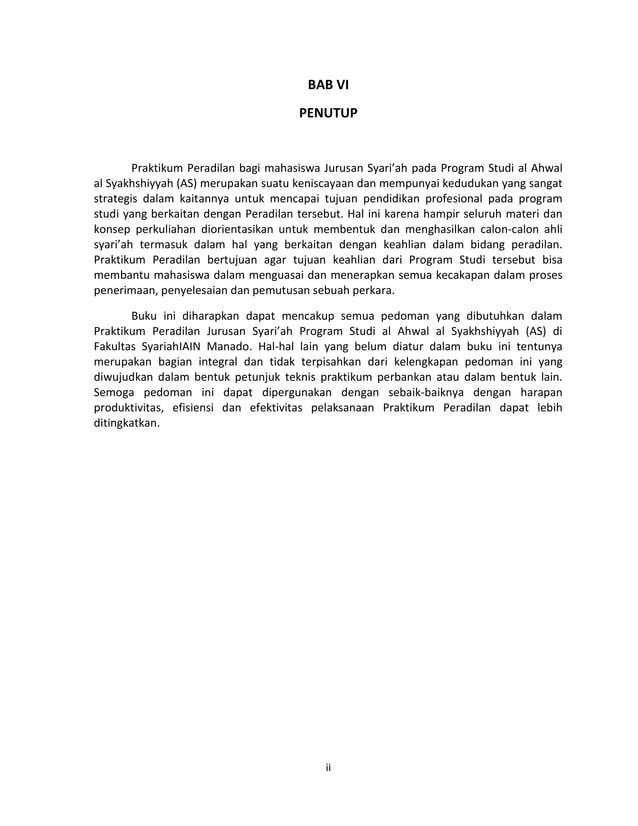 BUKU PANDUAN: Pedoman Praktikum Peradilan | PDF