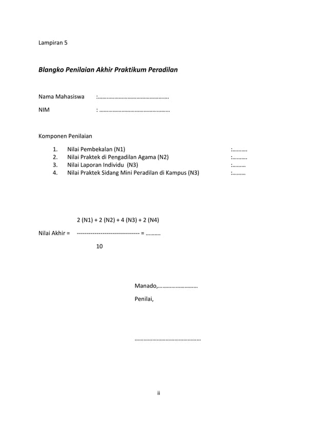 BUKU PANDUAN: Pedoman Praktikum Peradilan | PDF