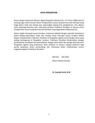 BUKU PANDUAN: Pedoman Praktikum Peradilan | PDF