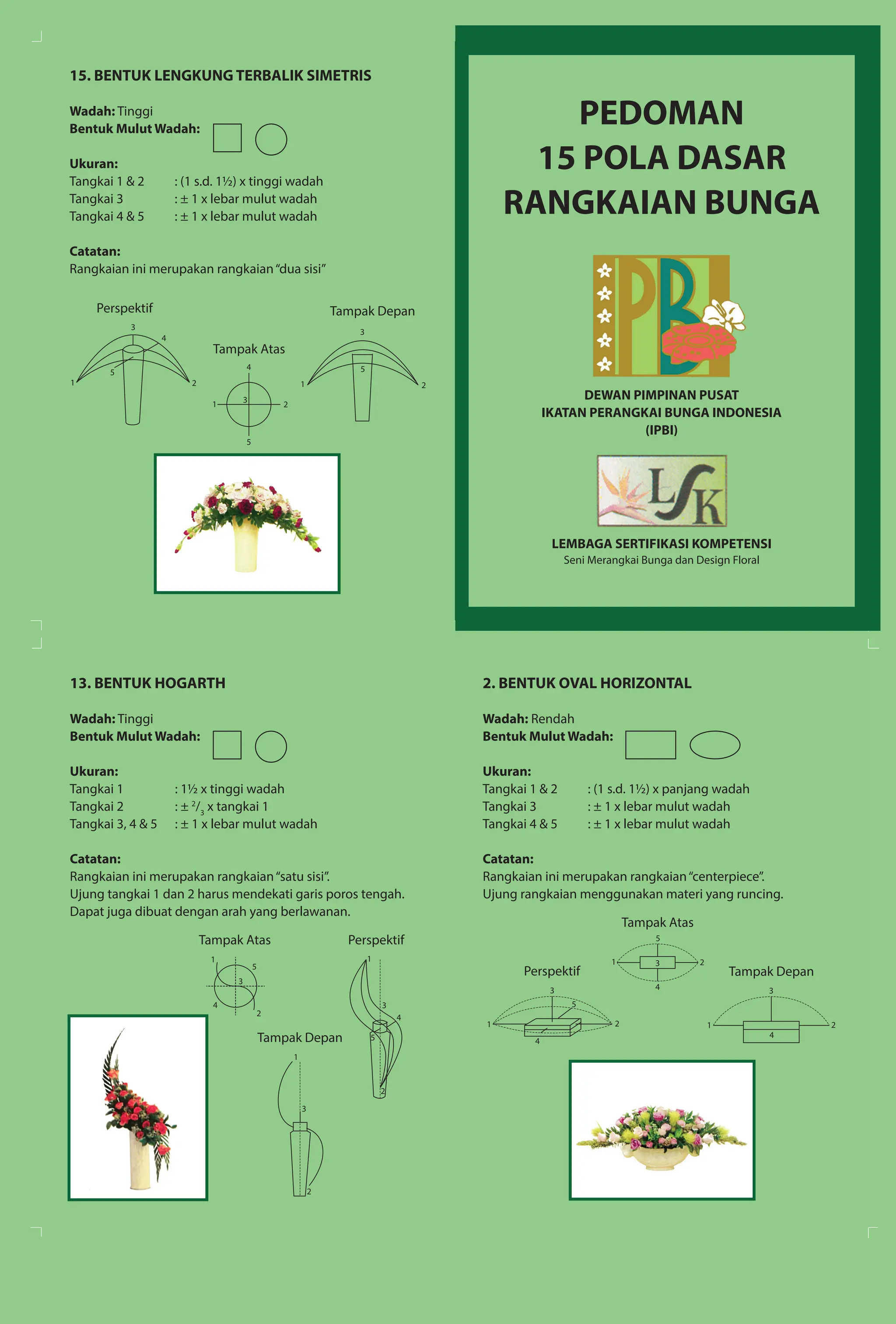 Pedoman 15 pola dasar rangkaian bunga kreatif | PDF