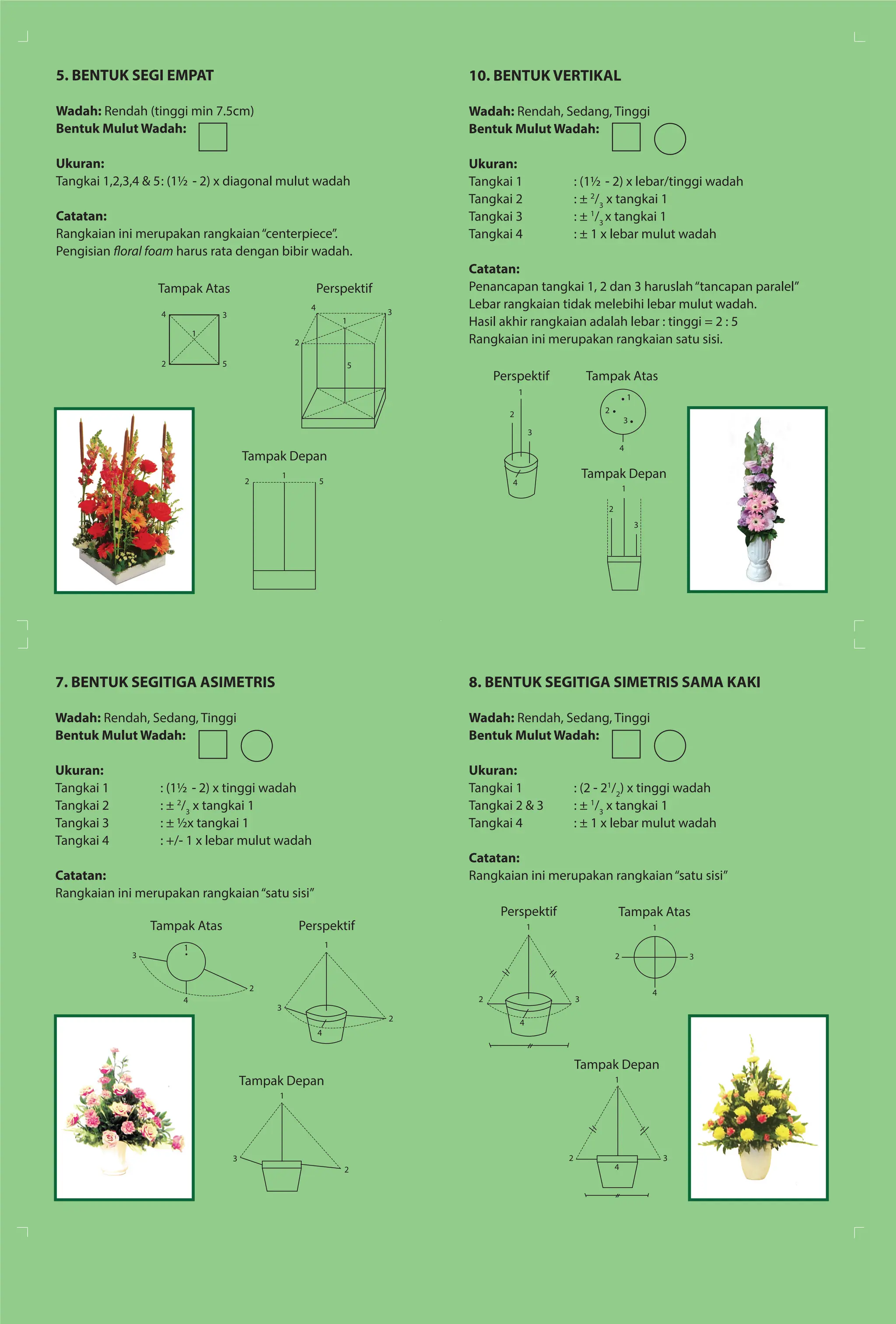 Pedoman 15 pola dasar rangkaian bunga kreatif | PDF