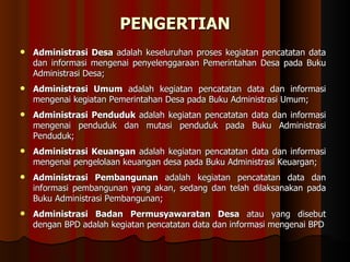 Pedoman administrasi desa | PPT