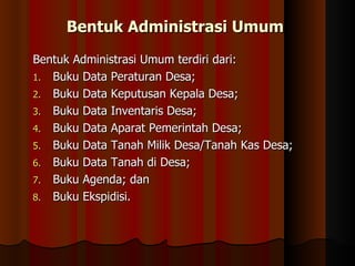 Pedoman administrasi desa | PPT