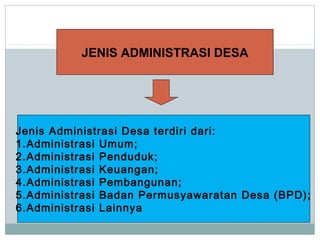 Pedoman Administrasi Desa | PPT