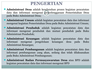 Pedoman Administrasi Desa | PPT
