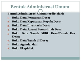 Pedoman Administrasi Desa | PPT