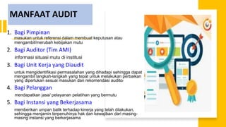 PEDOMAN AUDIT MUTU INTERNAL UNTUK PERGURUAN TINGGI | PPTX