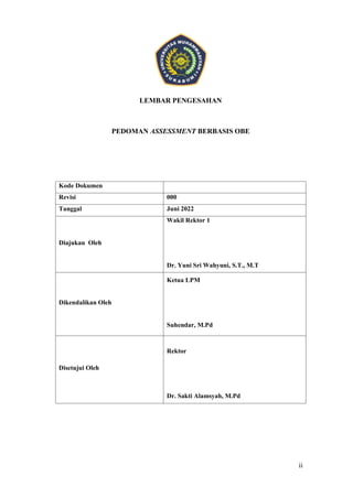 PEDOMAN ASSESSMENT BERBASIS OBE UNIT PENGEMBANGAN PEMBELAJARA | PDF