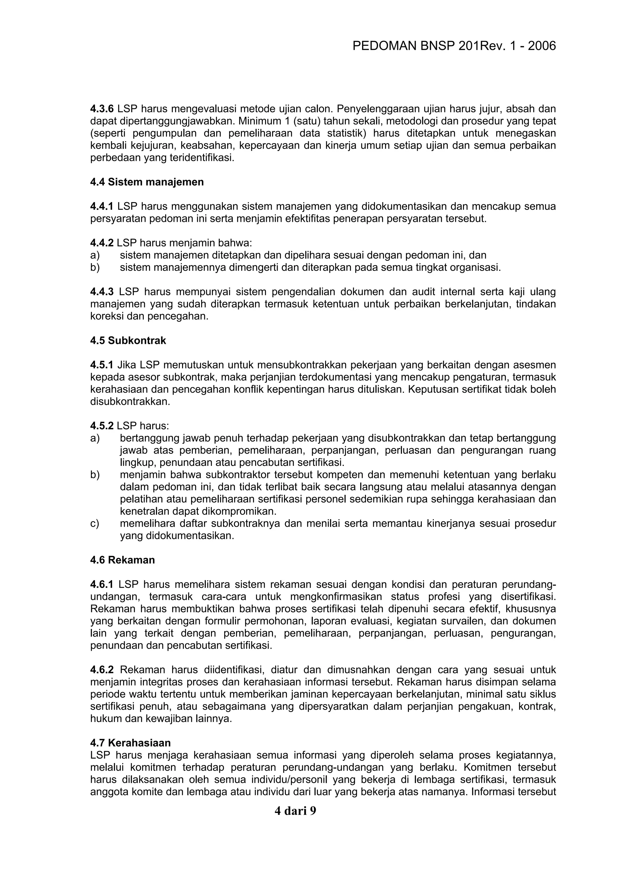 Pedoman bnsp 201 syarat lsp | PDF